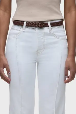 Hudson Jeans Rosie Pintucked Cuffed Wide Leg Jeans