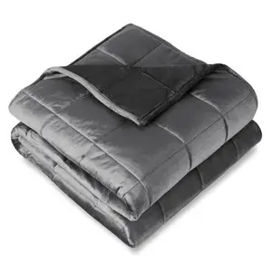 BARE HOME Minky Fleece Weighted Blanket - Grey