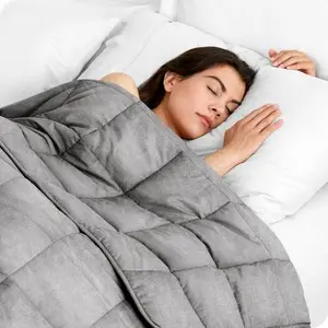 BARE HOME Minky Fleece Weighted Blanket - Light Grey