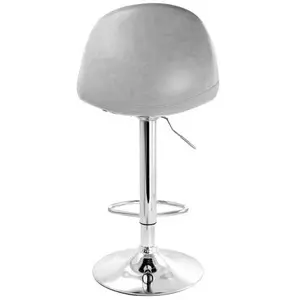 ELAMA 2 Piece Adjustable Distressed Faux Leather Bucket Bar Stools