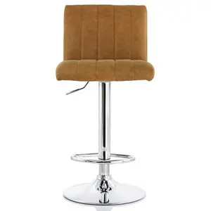 ELAMA 2 Piece Tufted Faux Leather Adjustable Bar Stool