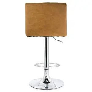ELAMA 2 Piece Tufted Faux Leather Adjustable Bar Stool