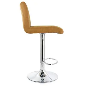 ELAMA 2 Piece Tufted Faux Leather Adjustable Bar Stool