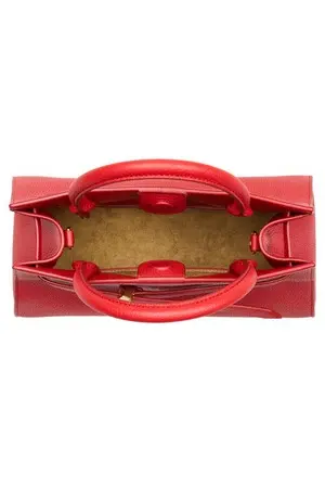 Veronica Beard Dash Leather Top Handle Bag - Red