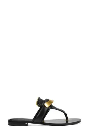 Donna Karan New York Faux Leather Flip Flop - Black