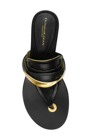Donna Karan New York Faux Leather Flip Flop - Black