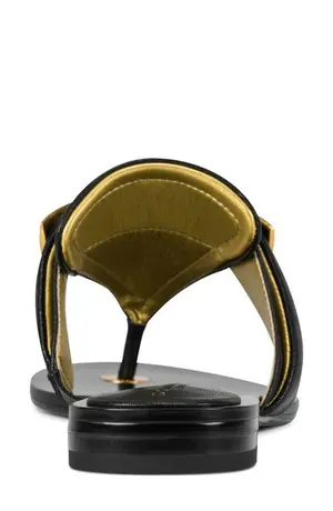 Donna Karan New York Faux Leather Flip Flop - Black