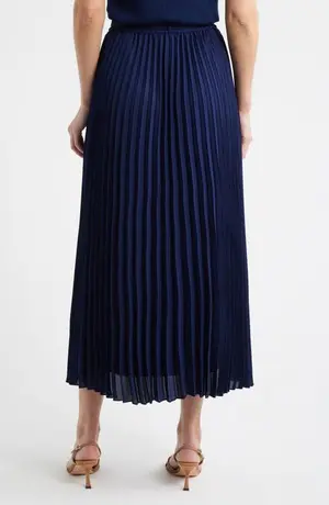 Anne Klein Belted Pleated Midi Skirt