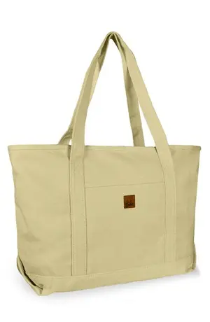 DALIX 23 Canvas Tote Bag - Beige