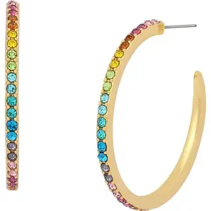 Kurt Geiger Medium Pavé Hoop Earrings - Gold/multi