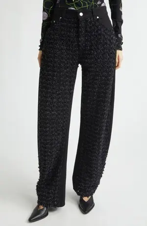 Stella McCartney Relaxed Laser Bouclé Barrel Leg Jeans