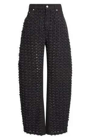 Stella McCartney Relaxed Laser Bouclé Barrel Leg Jeans