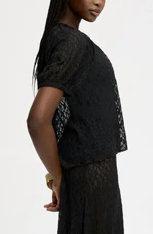 Sam Edelman Semisheer Stretch Lace Top