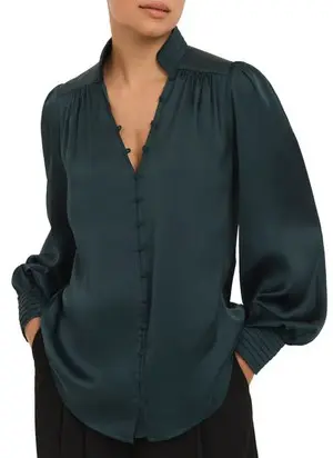 Mint Velvet Satin Long-sleeve Blouse