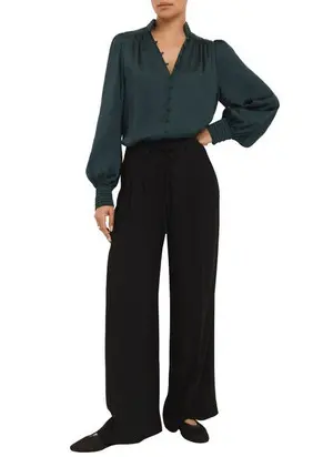 Mint Velvet Satin Long-sleeve Blouse