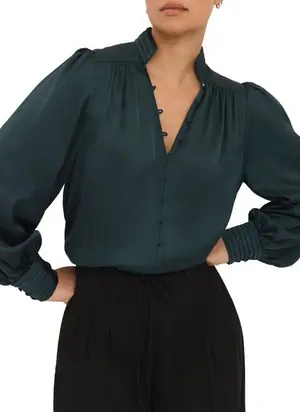 Mint Velvet Satin Long-sleeve Blouse