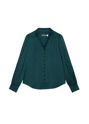Mint Velvet Satin Long-sleeve Blouse