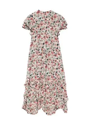 Mint Velvet Floral Print Maxi Dress With Ruffle Sleeves
