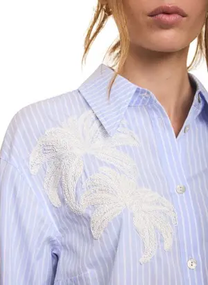 Mint Velvet Stripe Embroidered Shirt