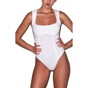 FLEUR DU MAL Organic Cotton Tank Bodysuit - Ivory