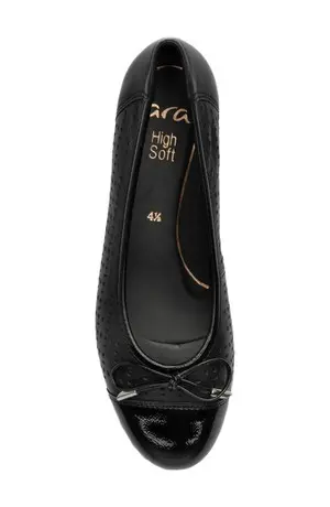 ARA Sangria Cap-toe Ballet Flat - Black
