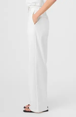 French Connection Wide Leg Twill Trousers - Summer White
