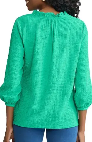 Jones New York Smocked Shoulder Top
