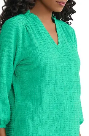 Jones New York Smocked Shoulder Top