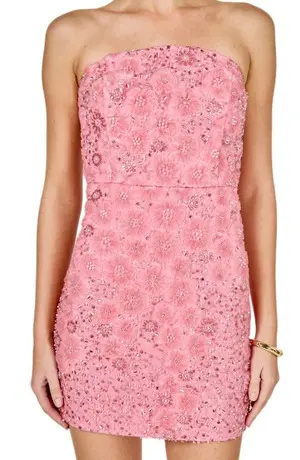 Endless Rose Sequin Strapless Minidress - Raspberry
