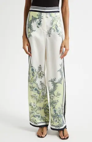 Veronica Beard Grigore Floral Print Pants