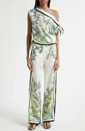 Veronica Beard Grigore Floral Print Pants