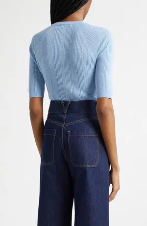 Veronica Beard Brielle Raglan Rib Knit Top