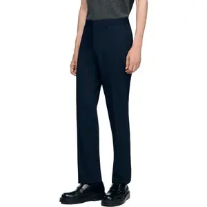 Sandro Wool Suit Trousers - Navy Blue