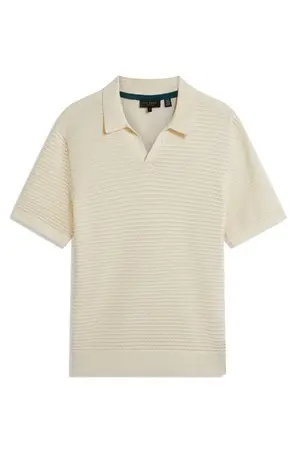 Ted Baker London Bestel Textured Cotton Polo - White