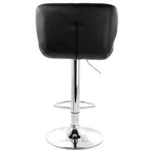 ELAMA 2 Piece Faux Leather Tufted Bar Stool With Adjustable Height