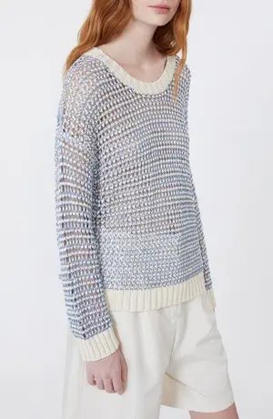 Max Mara Open Stitch Crewneck Sweater - Light Blue