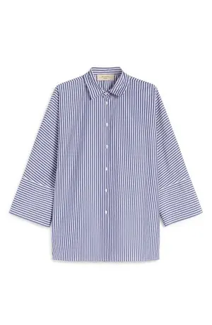 Max Mara Hudson Oversize Striped Shirt - Navy