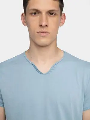Zadig&Voltaire Henley Monastir T-shirt - Cloud