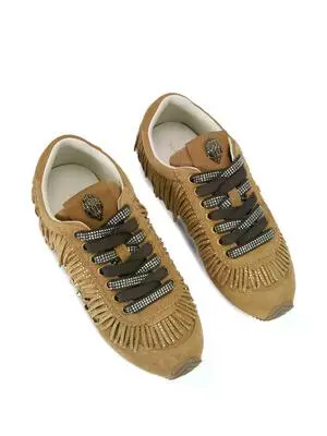 Kurt Geiger Islington Fringe Crystal Detail Sneakers - Brown