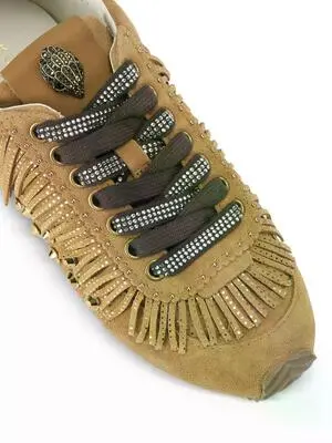 Kurt Geiger Islington Fringe Crystal Detail Sneakers - Brown