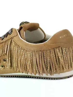 Kurt Geiger Islington Fringe Crystal Detail Sneakers - Brown
