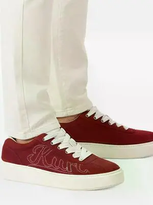 Kurt Geiger Albion Retro Embroidered Logo Sneakers - Red