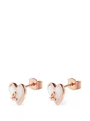 AGNES B. About Love Heart Logo Earrings - Pink