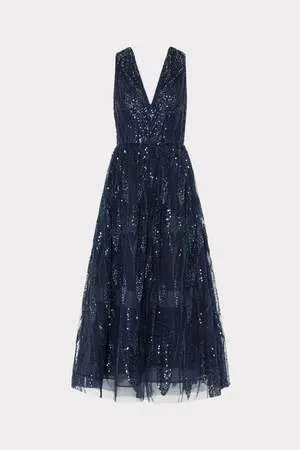 Floral Sequin Midi Dresses