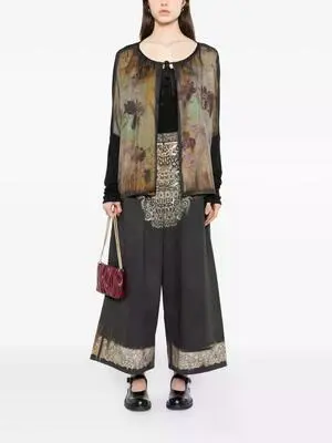 IA LONDON Floral Print Wide Leg Trousers