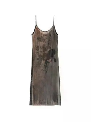 IA LONDON Floral-print Sleeveless Dress - Brown