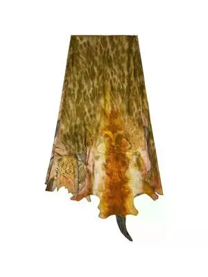 DIESEL® Asymmetric Animal-print Skirt