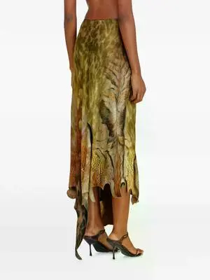 DIESEL® Asymmetric Animal-print Skirt