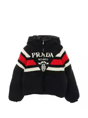 Prada 2000s Wool-cashmere Blend Hooded Puffer Jacket