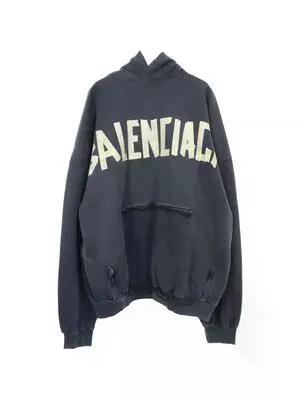 Balenciaga 2000s Tape Type Hoodie - Black